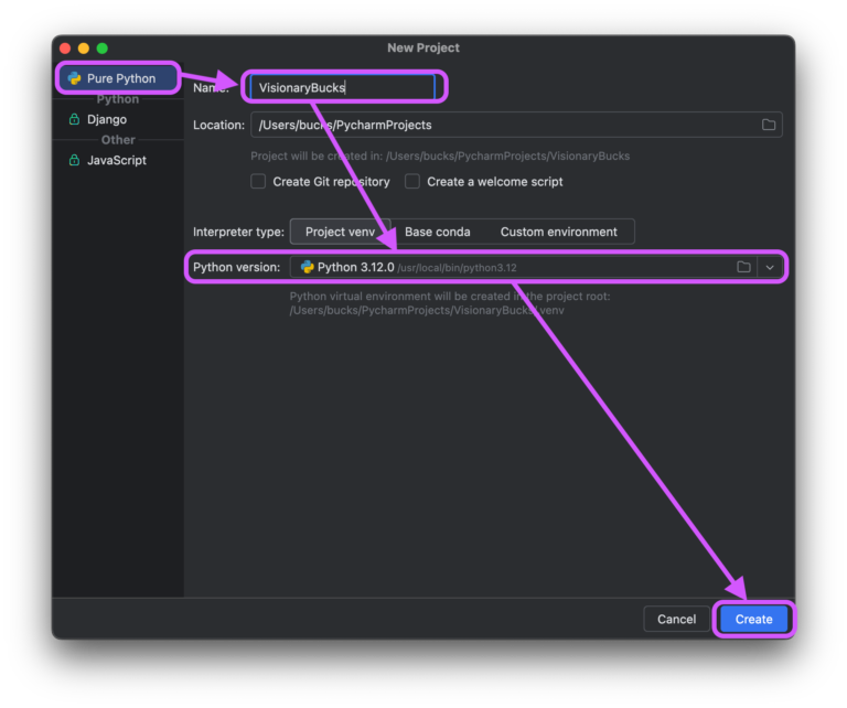初心者のためのPython基本講座：【第2回】PyCharmでプロジェクトを作成して動作確認しよう！ | Visionary Bucks